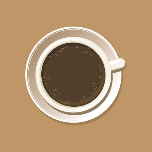 Coffee cup top view flat icon Royalty Free Vector Image