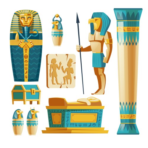 Ancient egypt cartoon set Royalty Free Vector Image