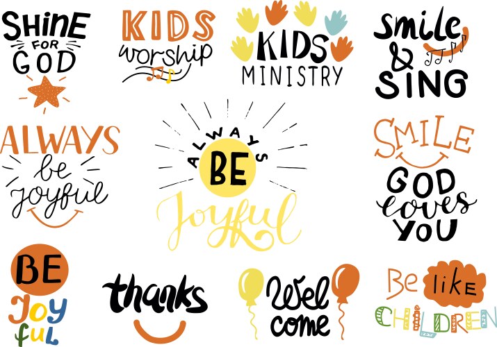 Christian Worship & Praise Logos Royalty Free Vector
