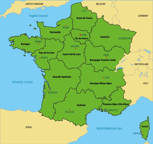 France map Royalty Free Vector Image - VectorStock