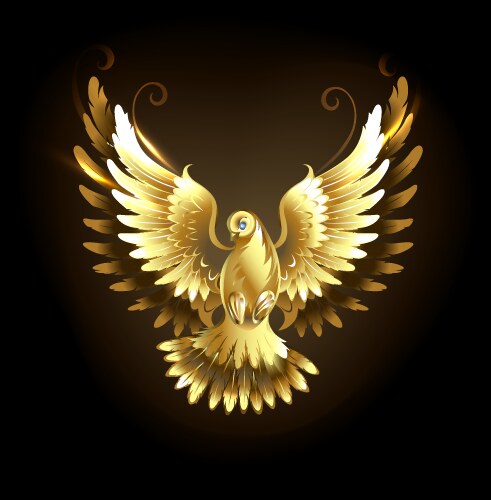 Gold polygonal wings Royalty Free Vector Image