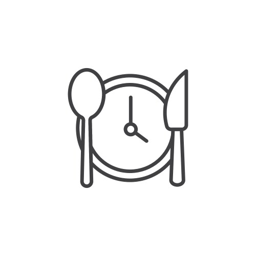 Lunch time icon set clock and meal symbol Vector Image