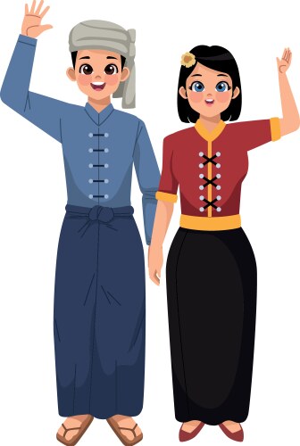 Myanmar Traditional Costume Vector Images (over 150)