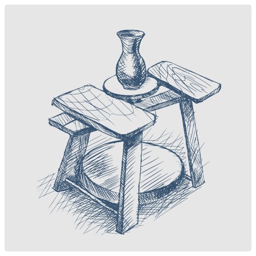 Pottery Wheel Vector Images (over 1,400)