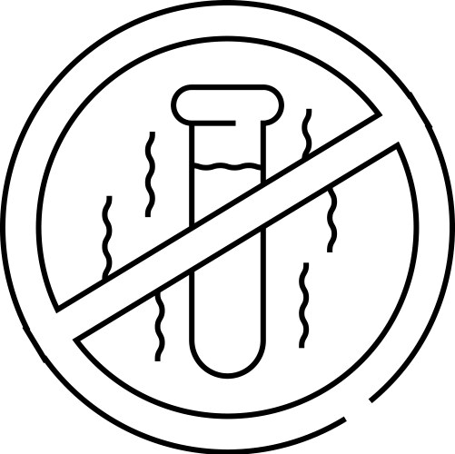 Zero toxins product label caution icon doodle Vector Image
