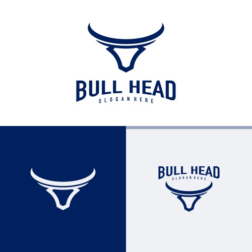 Bull head logo design Royalty Free Vector Image