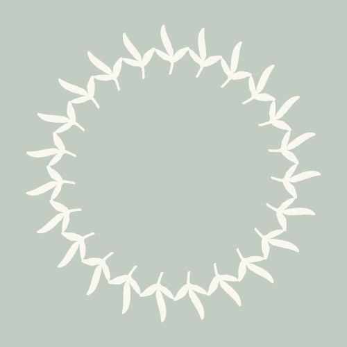 Handmade linocut organic wreath Royalty Free Vector Image