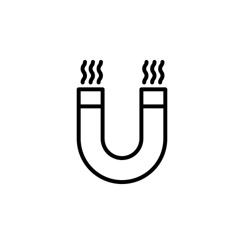 Magnet icon set electromagnetic technology symbol Vector Image