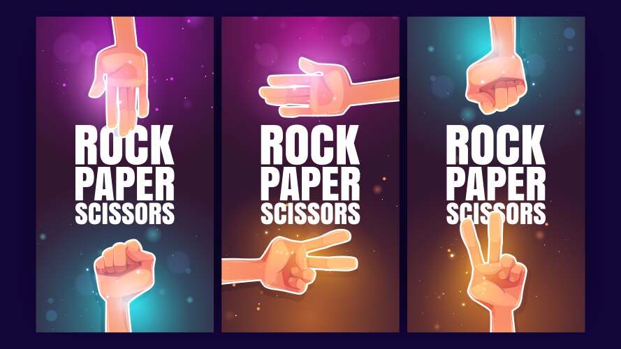 Rock paper scissors concept Royalty Free Vector Image