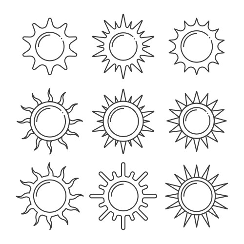 Sun Line Drawing Vector Images (over 25,000)