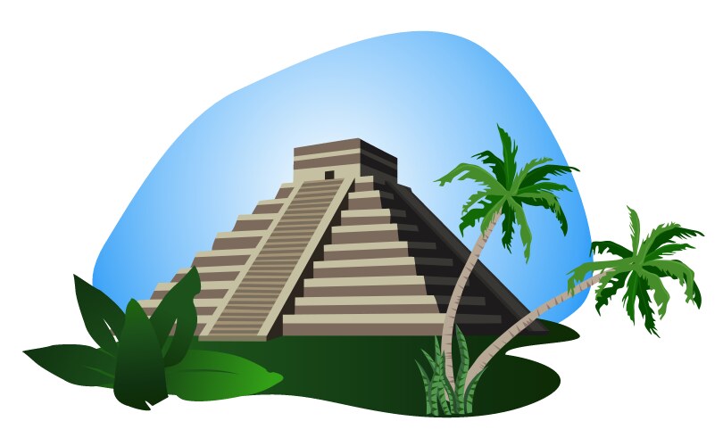 Aztec temple Royalty Free Vector Image - VectorStock