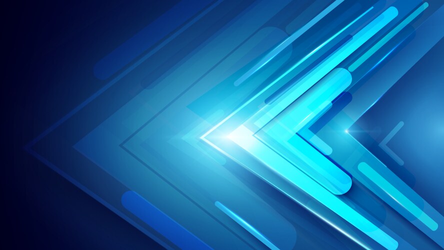 Abstract blue light arrow speed on black Vector Image