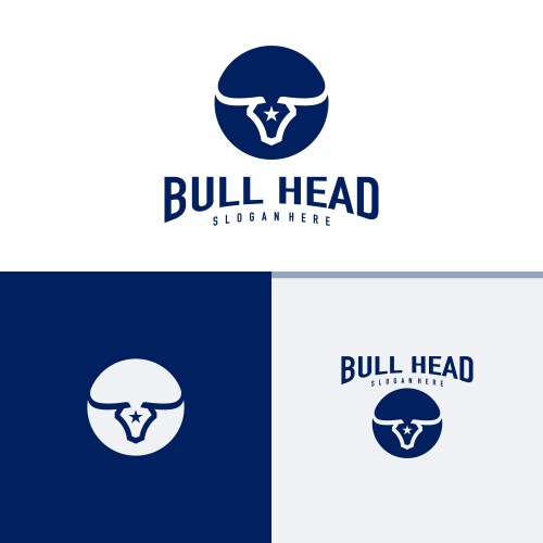Bull head logo design Royalty Free Vector Image