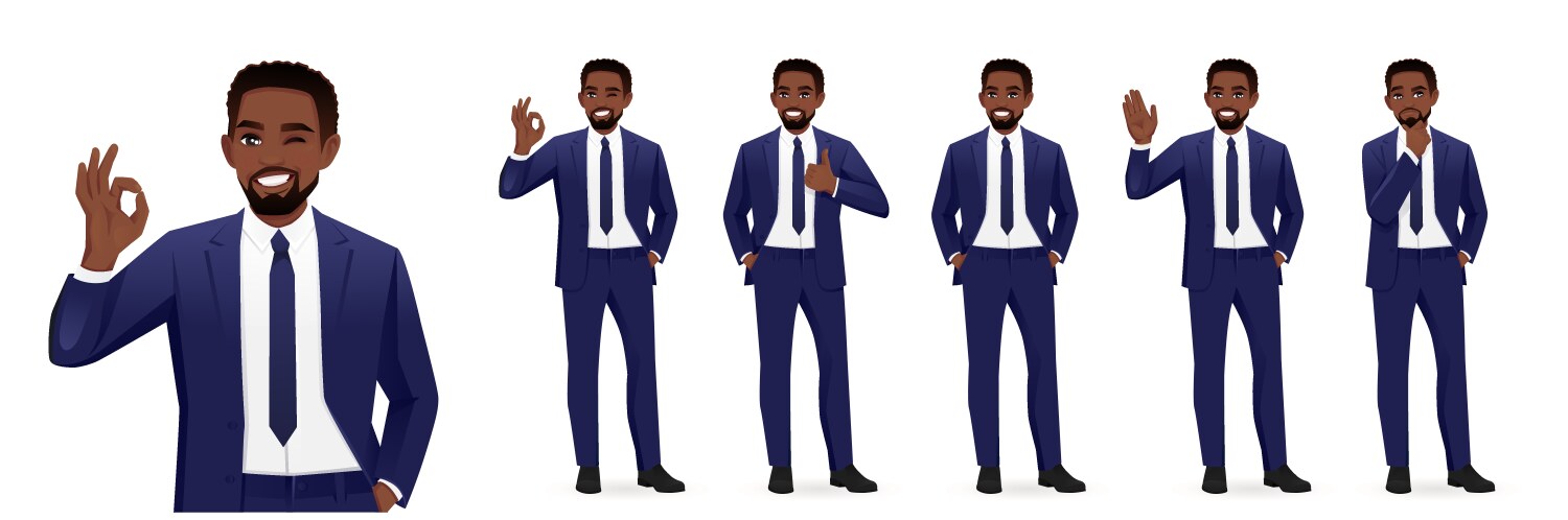 Business man set Royalty Free Vector Image - VectorStock