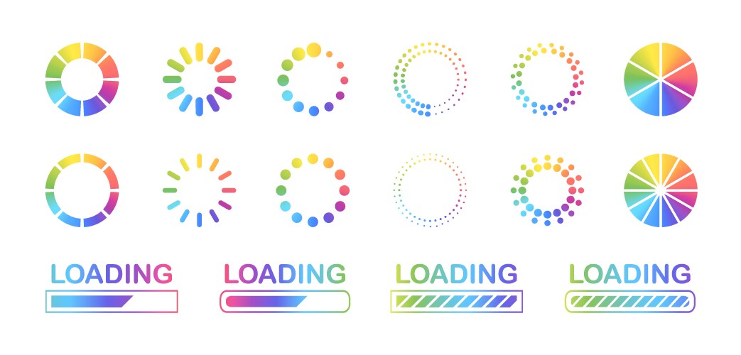 Loading icon set load symbol eps 10 Royalty Free Vector