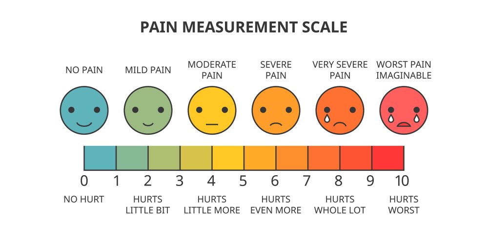Pain scale chart vertical Royalty Free Vector Image