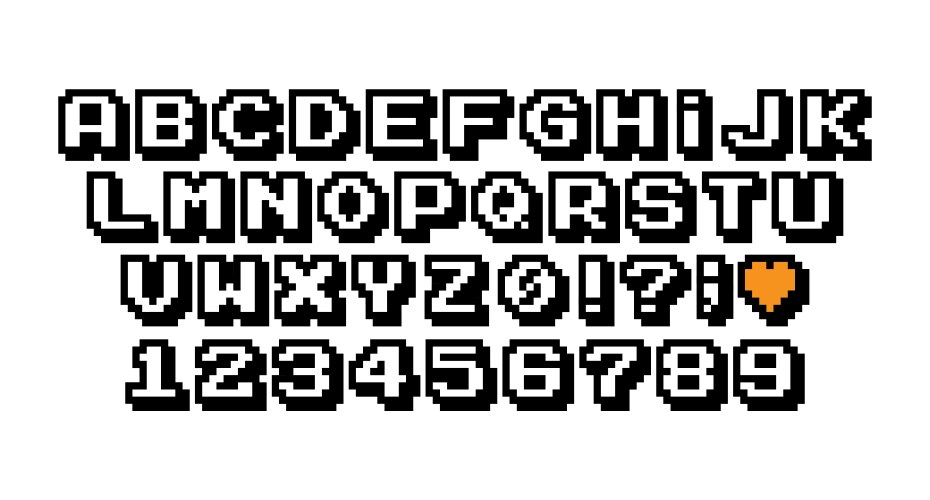 Pixel font Royalty Free Vector Image - VectorStock