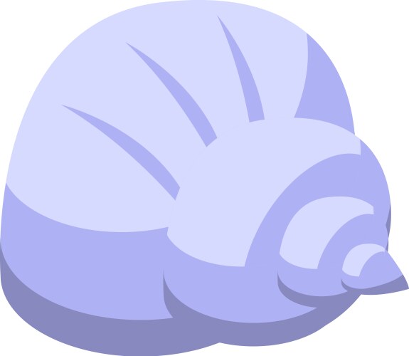 Purple shell with whorls visible lying on its side