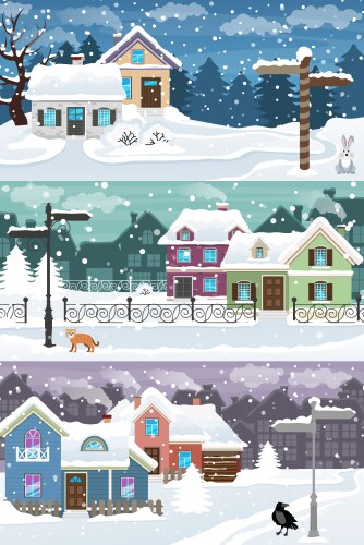 Winter town Royalty Free Vector Image - VectorStock