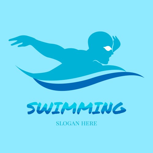 Abstract swimming logo Royalty Free Vector Image