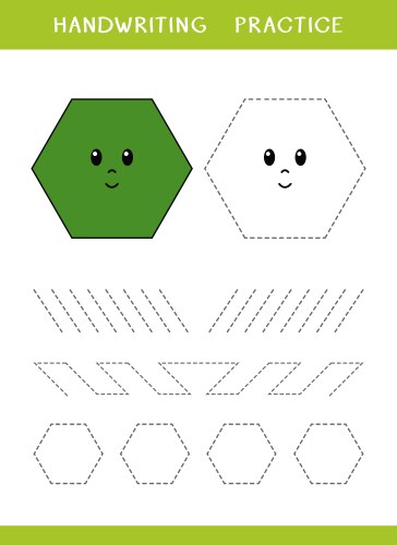 Handwriting practice sheet Royalty Free Vector Image