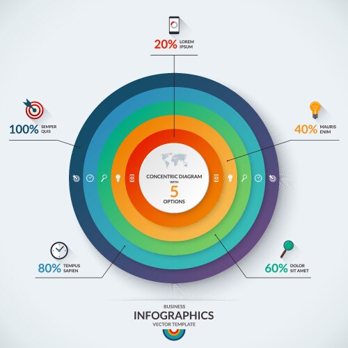 Radial infographic diagram design template Vector Image