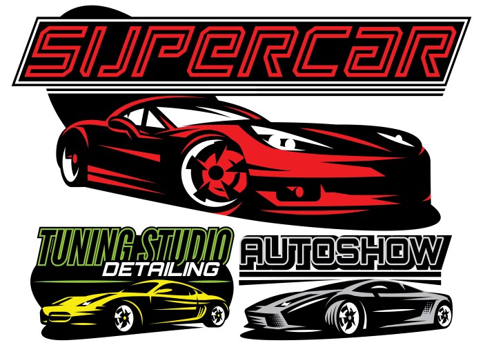 Supercar monochrome editable Royalty Free Vector Image