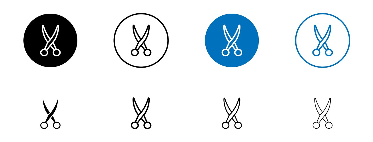 Scissor icon symbol on white background Royalty Free Vector