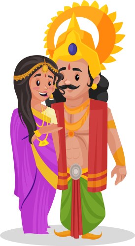 Arjuna puppets character Royalty Free Vector Image