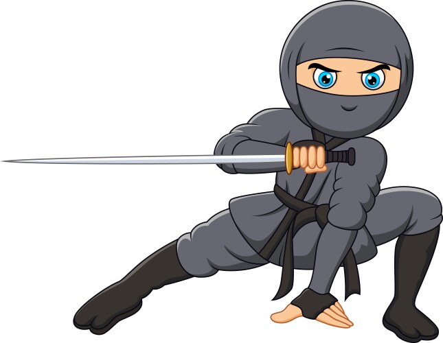 Ninja with a katana sword Royalty Free Vector Image