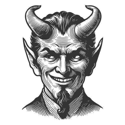 Devilish figure smiling Royalty Free Vector Image