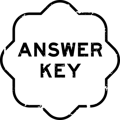 Grunge red answer key word square rubber seal Vector Image