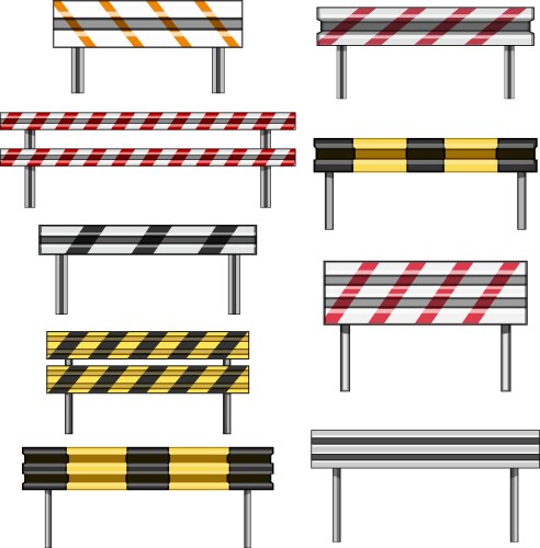 View guard rails cartoon Royalty Free Vector Image