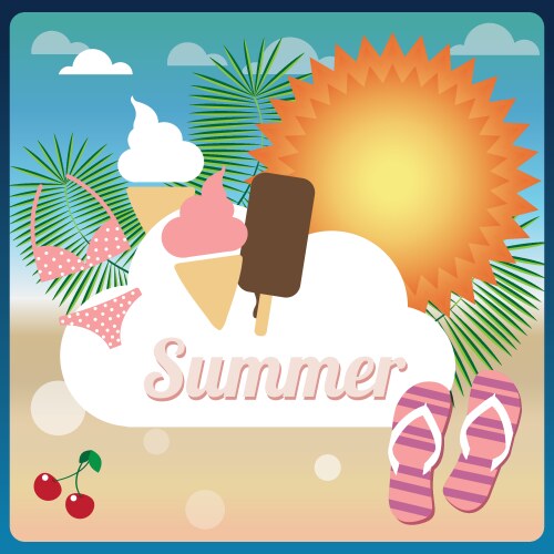 Summer vacation greeting card Royalty Free Vector Image