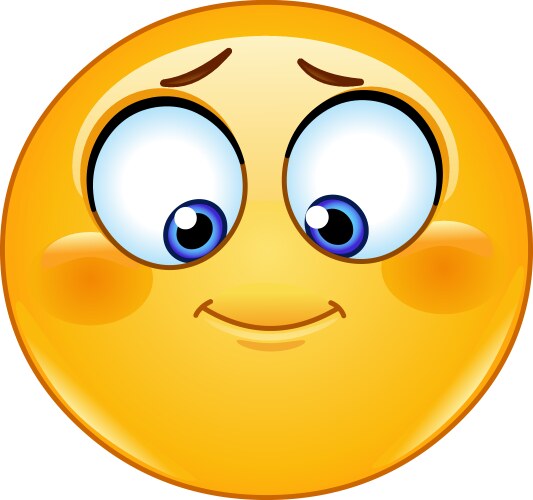 Bowing down emoticon Royalty Free Vector Image