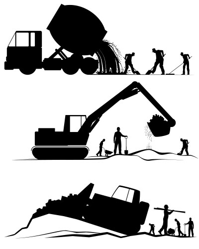 Worker with plaster cartoon Royalty Free Vector Image