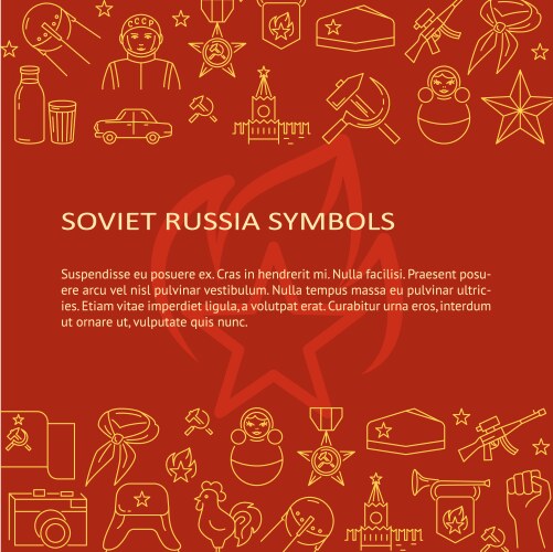 Banner with soviet russia symbols Royalty Free Vector Image