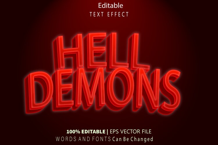 Demon slayer editable text effect emboss cartoon Vector Image