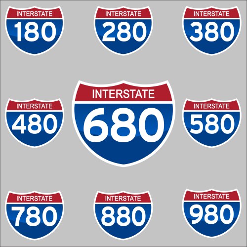 Interstate signs Royalty Free Vector Image - VectorStock