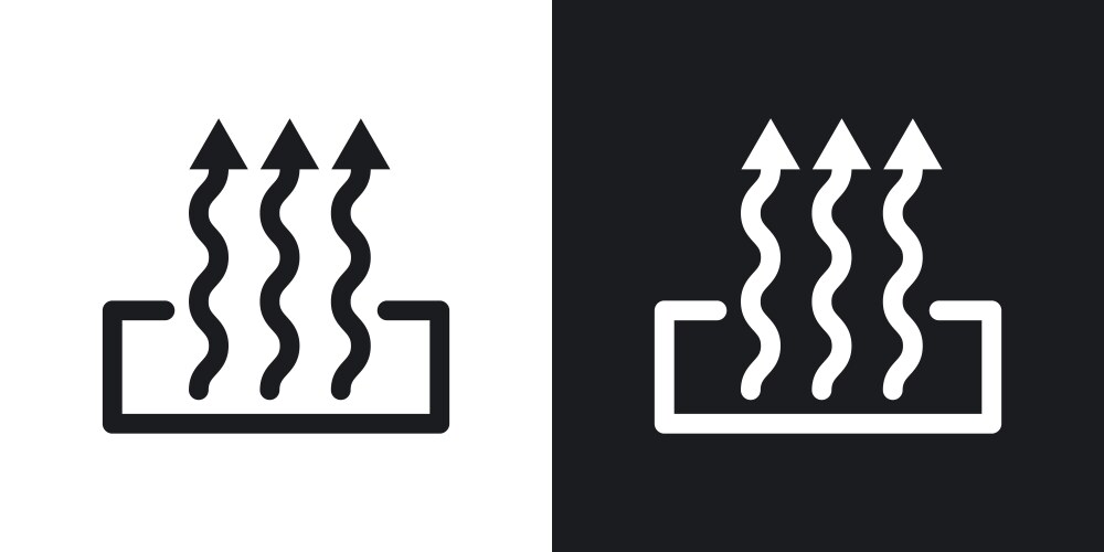 Heat power station icon set tower steam thermal Vector Image