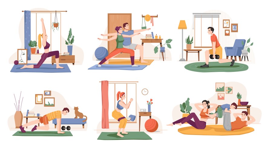 Morning work-out Royalty Free Vector Image - VectorStock