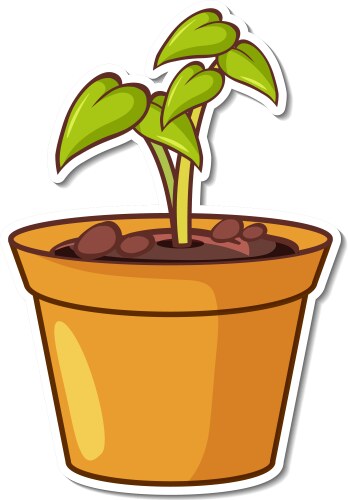 Sticker design with soil in a pot isolated – Royalty-Free Vector ...