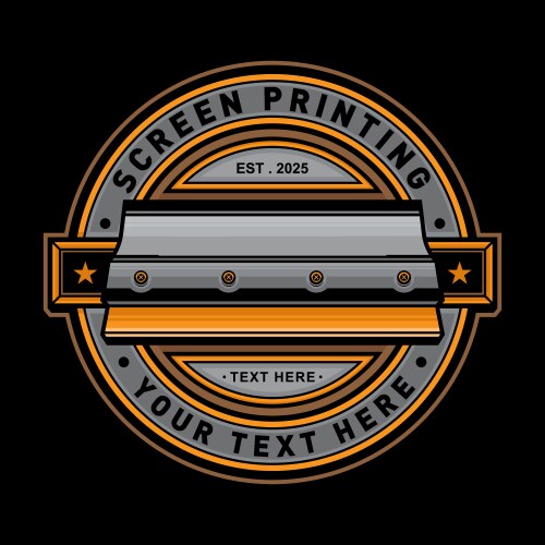 Screen printing tool logo Royalty Free Vector Image