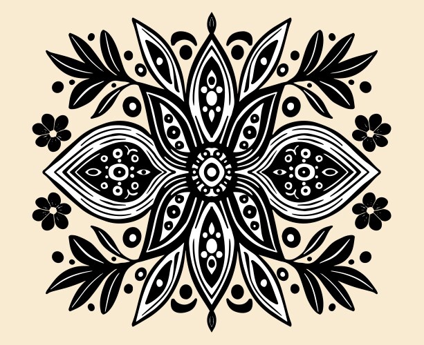 Flower Black Symmetrical Simple Vector Images (over 1,000)