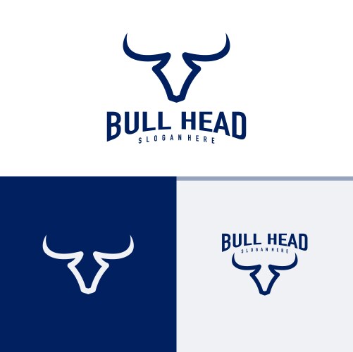 Bull head logo design Royalty Free Vector Image