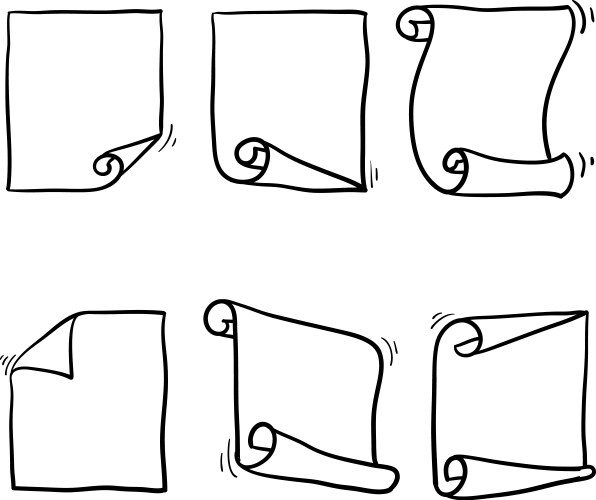 Hand drawn paper memo sticky doodle Royalty Free Vector