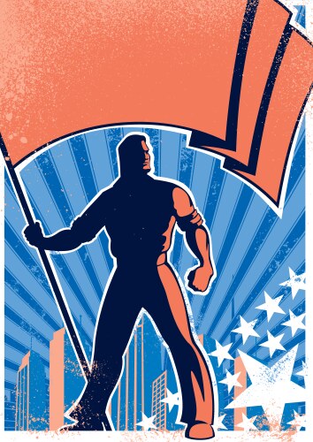 Flag bearer poster ussr Royalty Free Vector Image