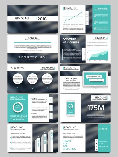 Template of white slides for presentations Vector Image