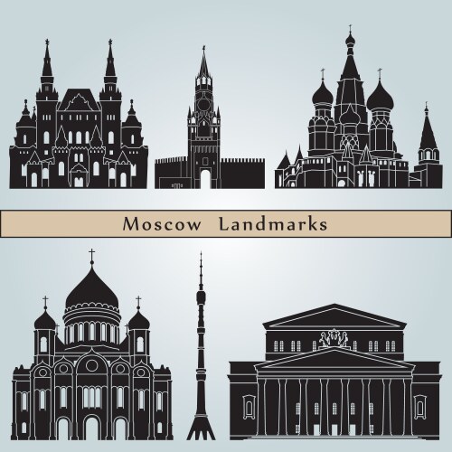 Russia volgograd flat landmarks Royalty Free Vector Image