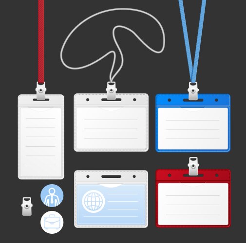 Elegant red and white id card design template Vector Image